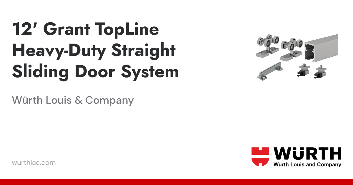 12' Grant TopLine Heavy-Duty Straight Sliding Door System | Würth Louis ...