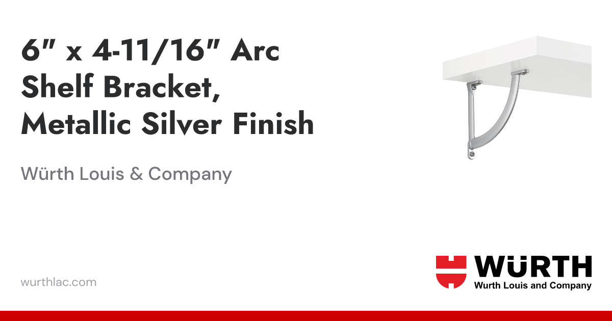 6" x 4-11/16" Arc Shelf Bracket, Metallic Silver Finish | Würth Louis ...