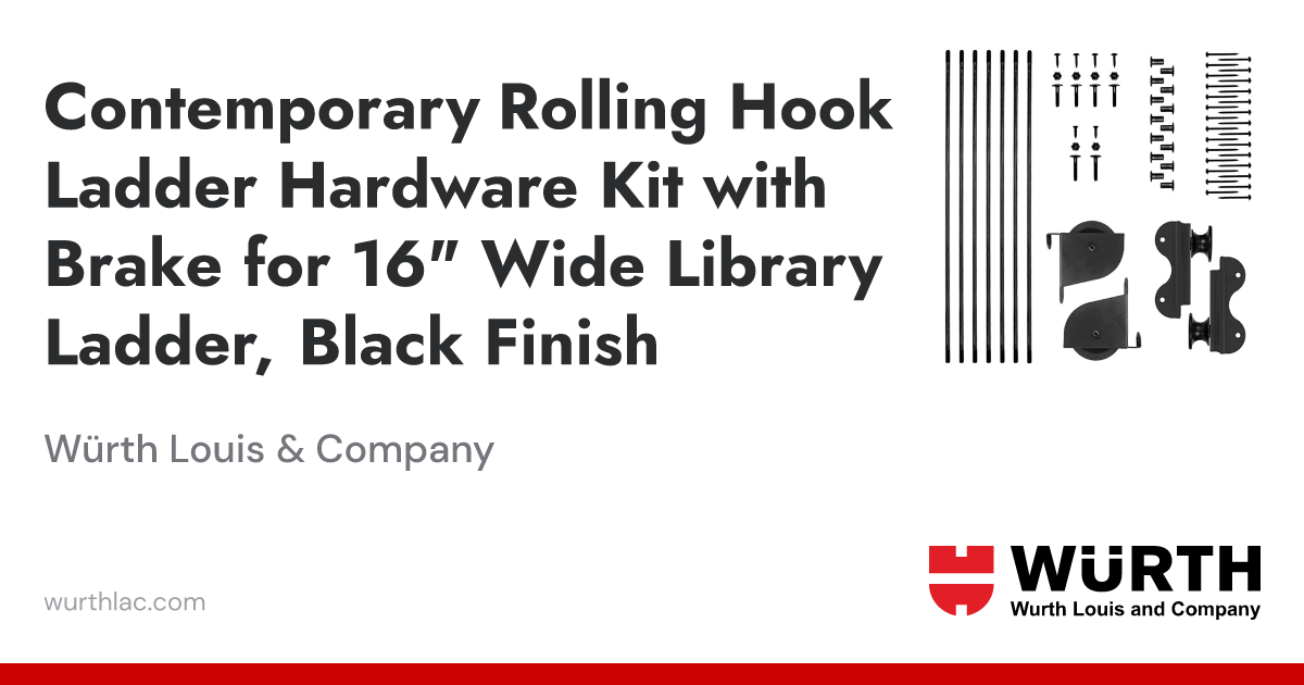 Contemporary Rolling Hook Ladder Hardware Kit with Brake for 16" Wide ...