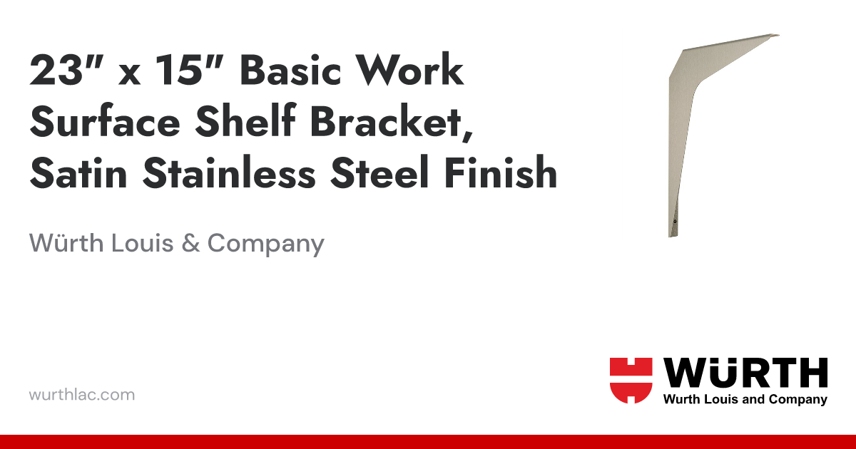 23" x 15" Basic Work Surface Shelf Bracket, Satin Stainless Steel ...