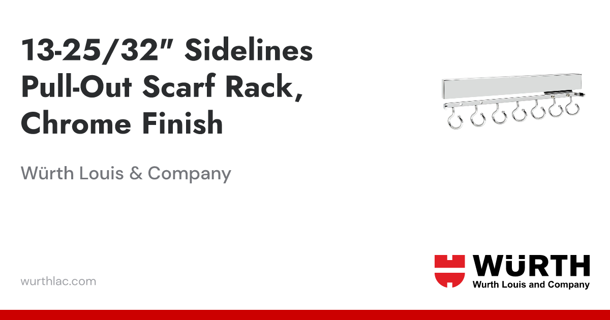 13-25/32" Sidelines Pull-Out Scarf Rack, Chrome Finish | Würth Louis ...