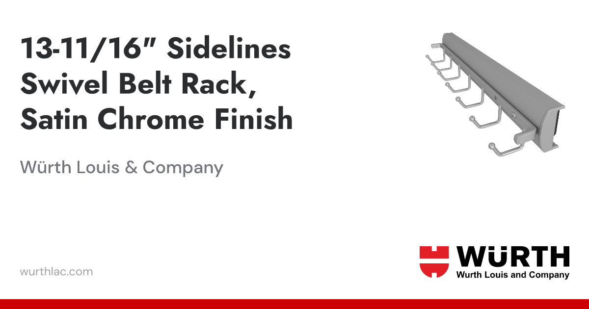 13-11/16" Sidelines Swivel Belt Rack, Satin Chrome Finish | Würth Louis ...