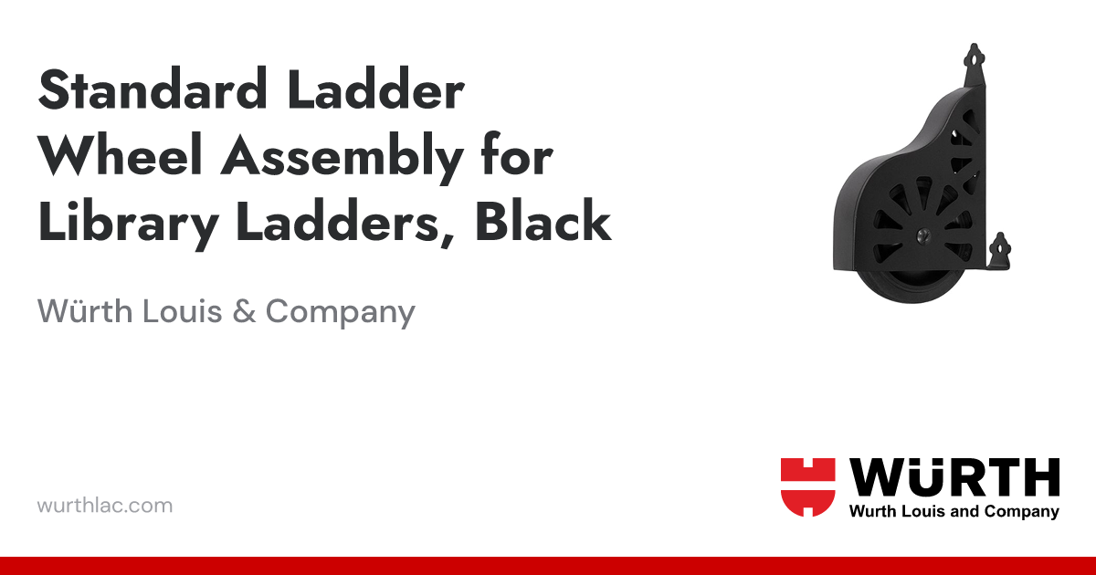 Standard Ladder Wheel Assembly for Library Ladders, Black | Würth Louis ...