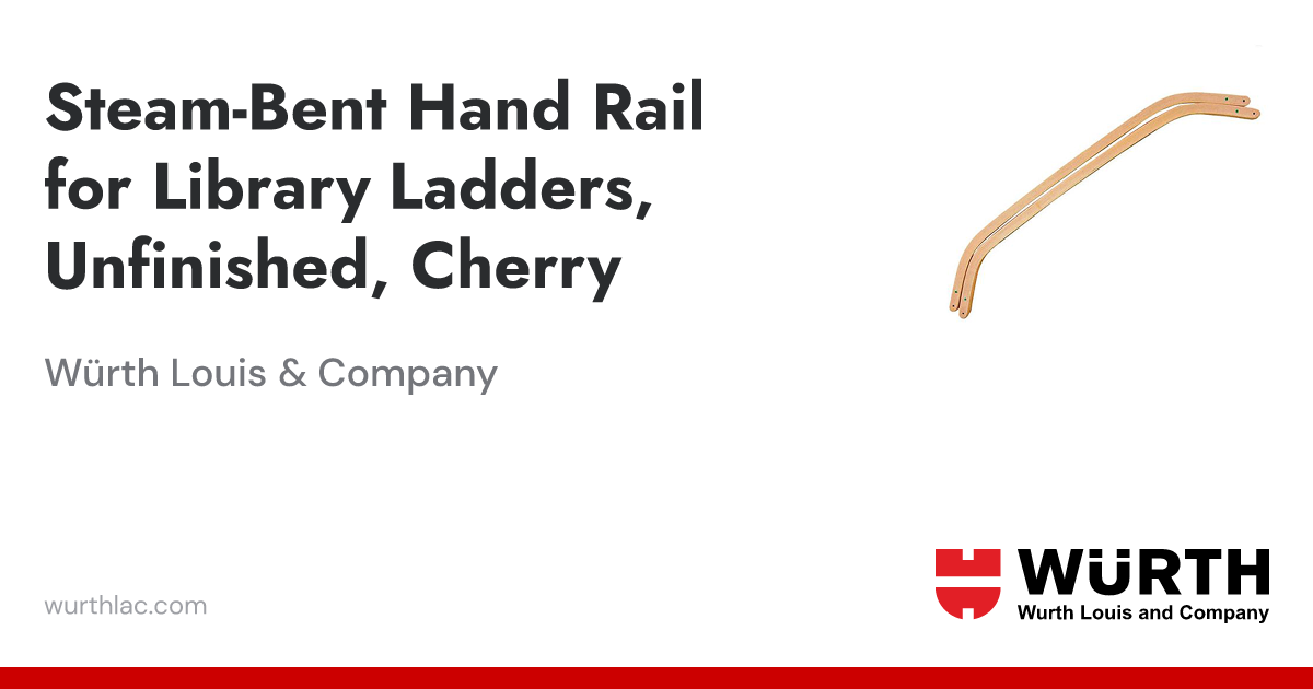 Steam-Bent Hand Rail for Library Ladders, Unfinished, Cherry | Würth ...