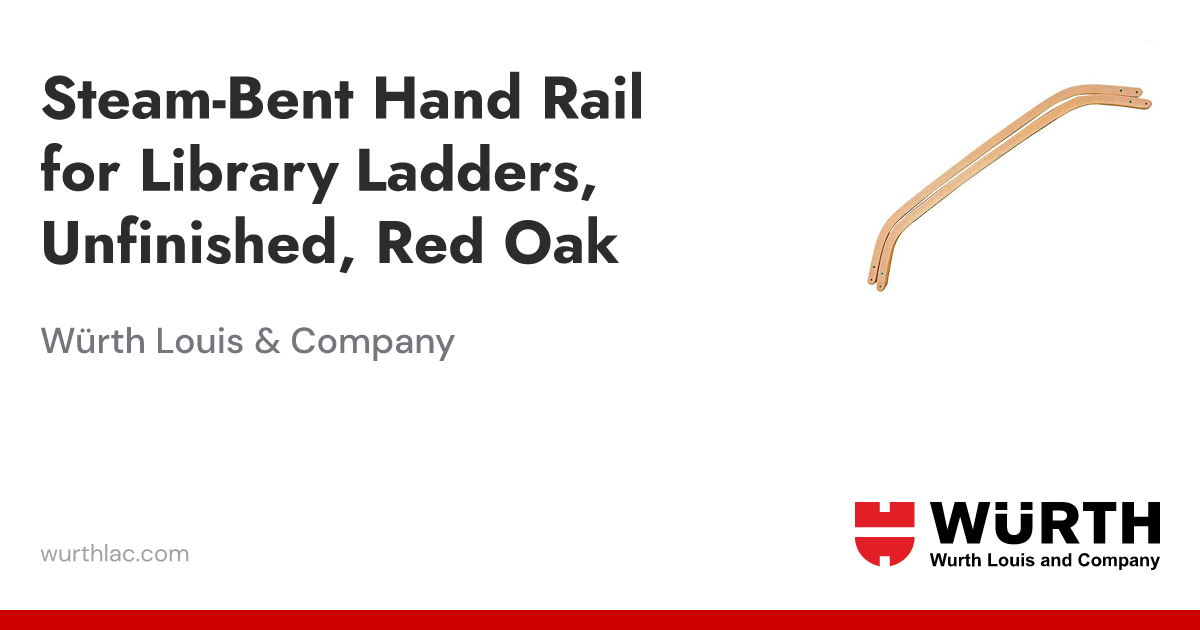 Steam-Bent Hand Rail for Library Ladders, Unfinished, Red Oak | Würth ...