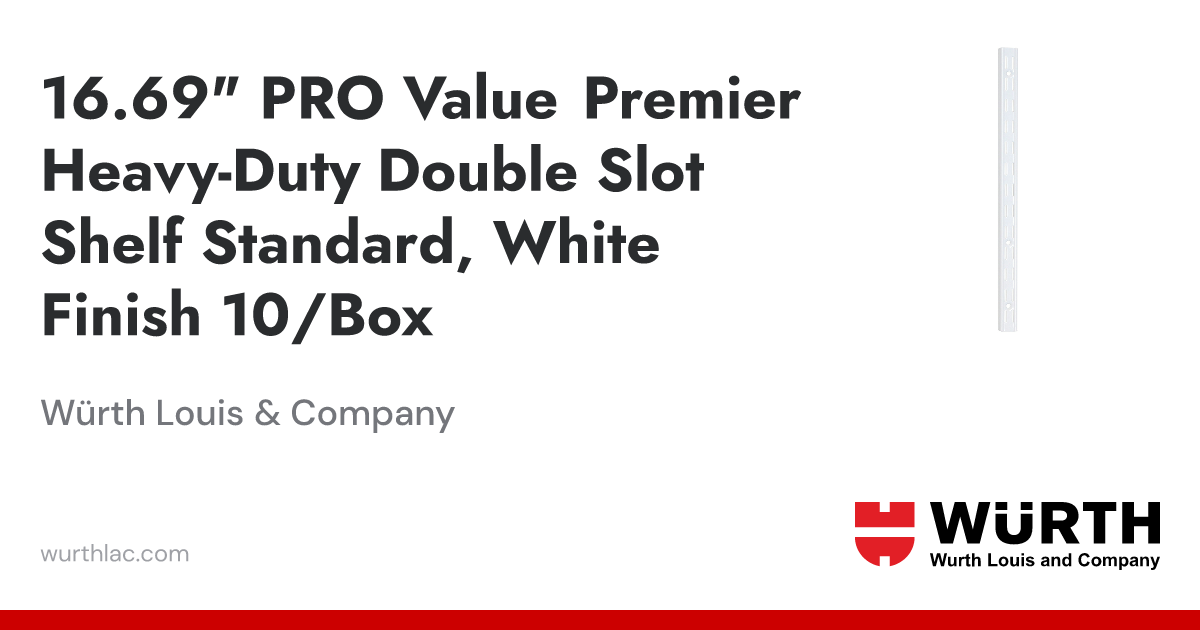 16.69" PRO Value Premier Heavy-Duty Double Slot Shelf Standard, White ...