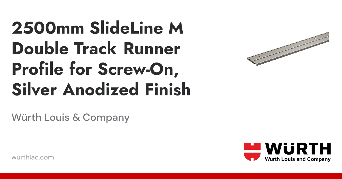 2500mm SlideLine M Double Track Runner Profile for Screw-On, Silver ...