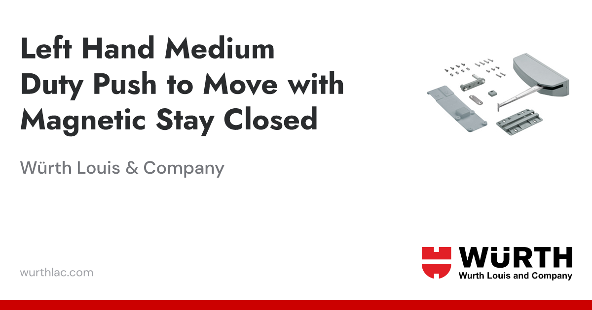 Left Hand Medium Duty Push to Move with Magnetic Stay Closed | Würth ...