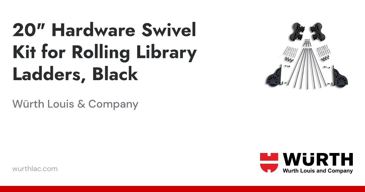 20" Hardware Swivel Kit for Rolling Library Ladders, Black | Würth ...