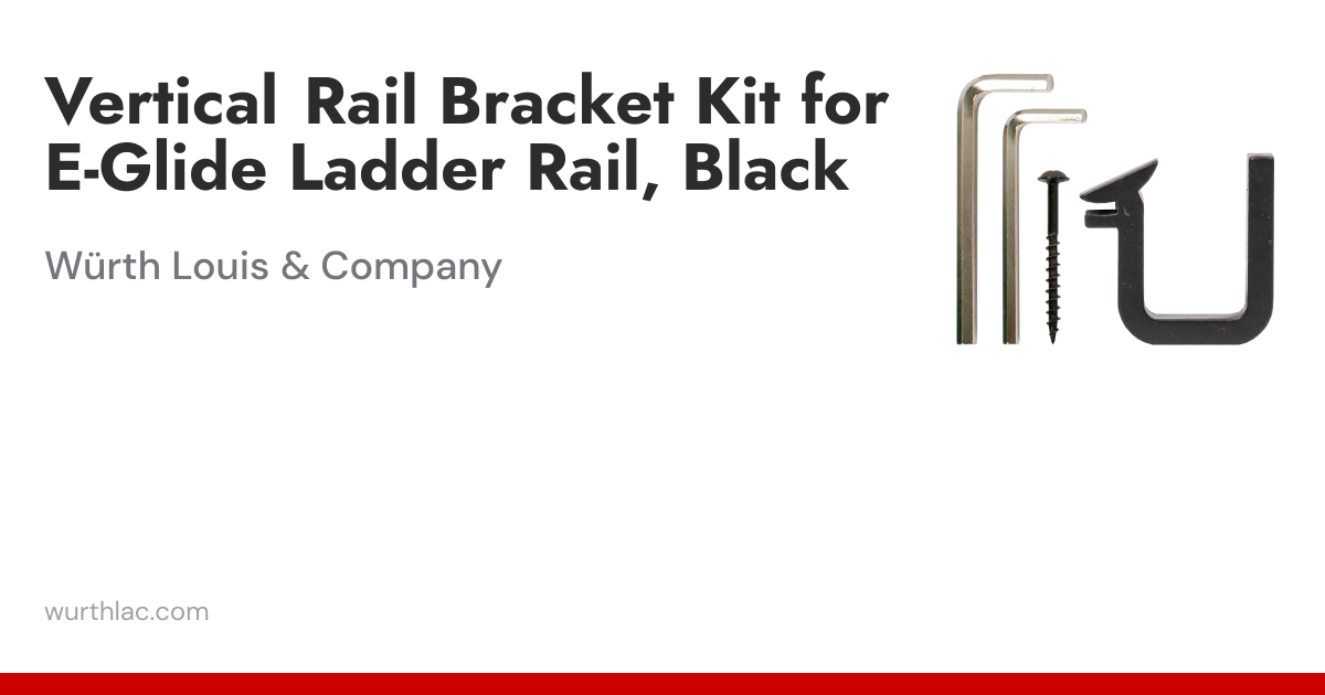 Vertical Rail Bracket Kit for E-Glide Ladder Rail, Black | Würth Louis ...