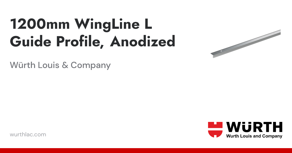1200mm WingLine L Guide Profile, Anodized | Würth Louis & Company