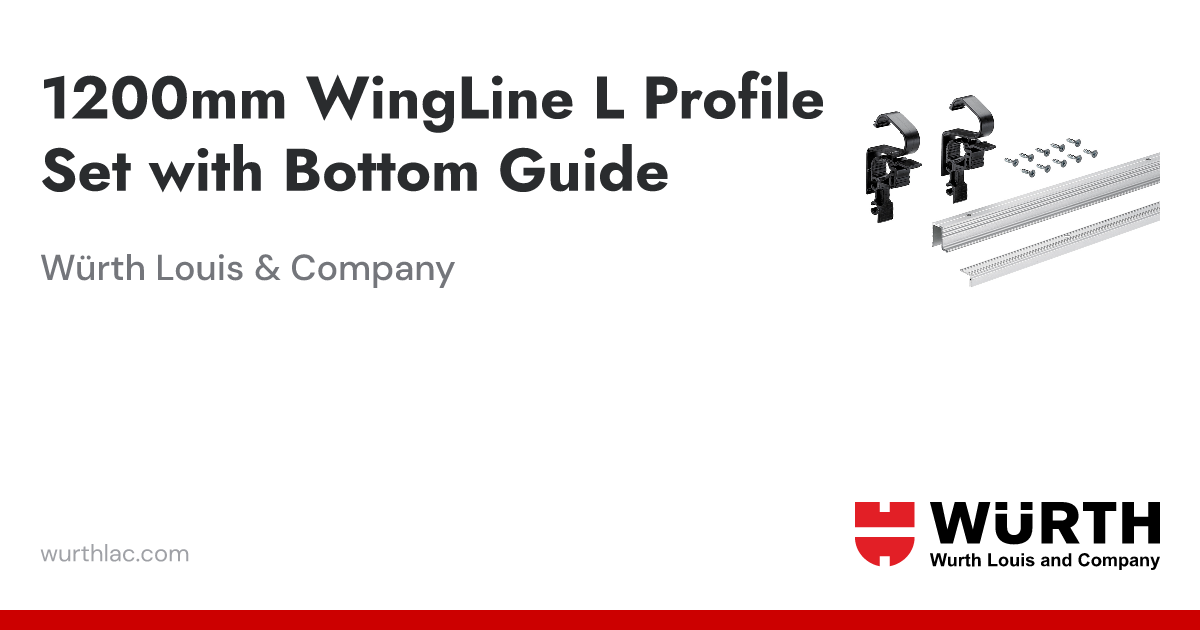 1200mm WingLine L Profile Set with Bottom Guide | Würth Louis & Company