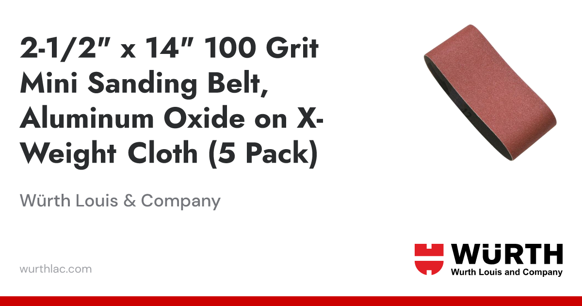 2-1/2" x 14" 100 Grit Mini Sanding Belt, Aluminum Oxide on X-Weight ...