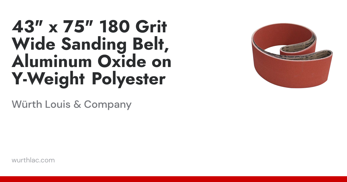 43" x 75" 180 Grit Wide Sanding Belt, Aluminum Oxide on Y-Weight ...