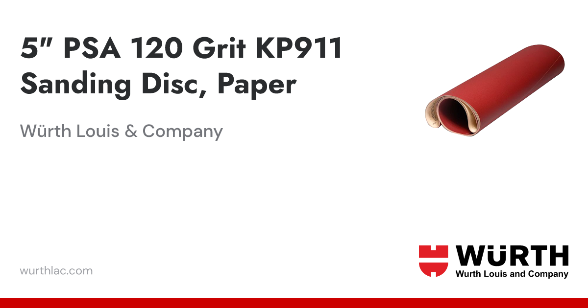 5" PSA 120 Grit KP911 Sanding Disc, Paper | Würth Louis & Company