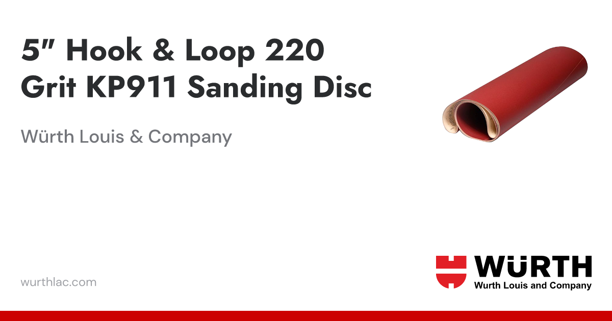 5" Hook & Loop 220 Grit KP911 Sanding Disc | Würth Louis & Company