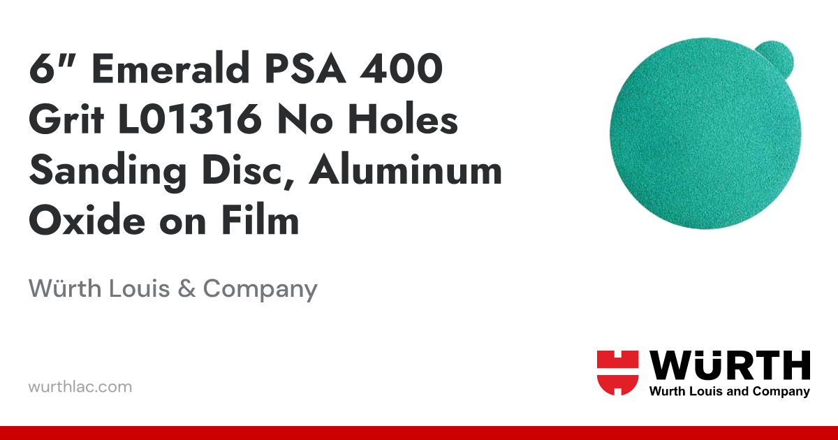 6" Emerald PSA 400 Grit L01316 No Holes Sanding Disc, Aluminum Oxide on ...
