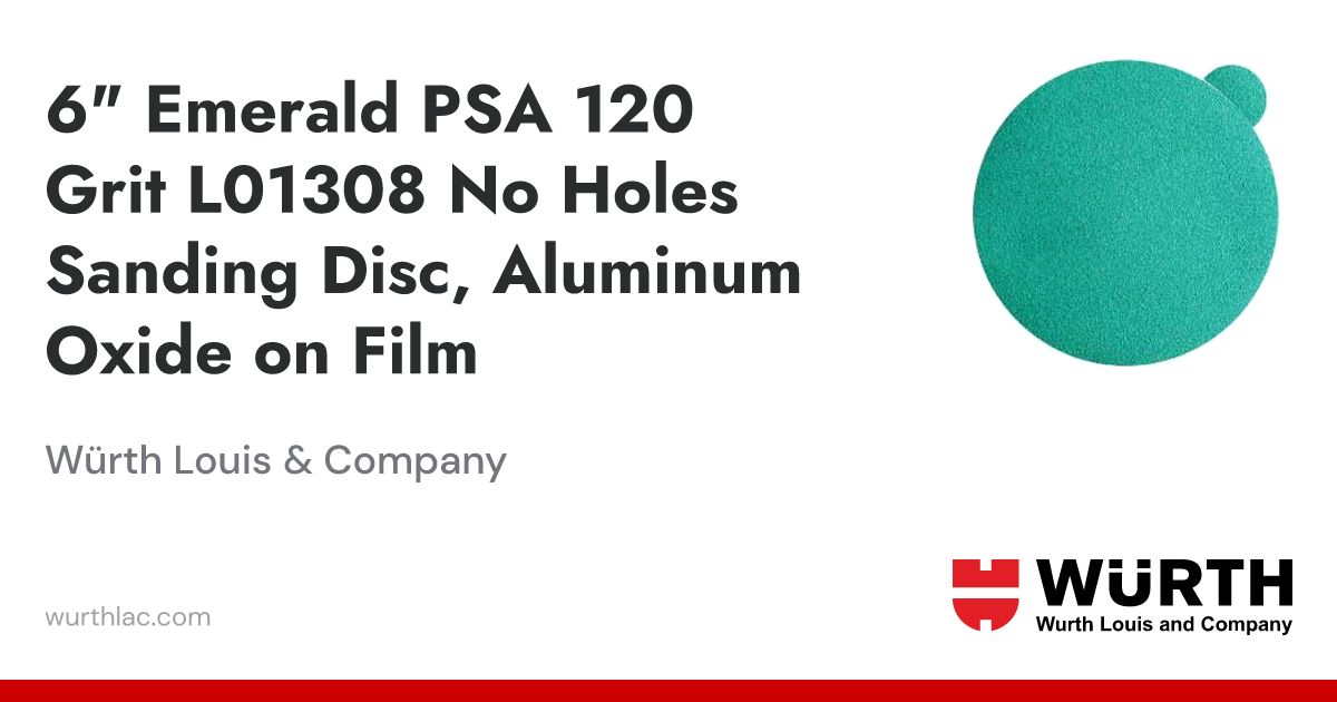6" Emerald PSA 120 Grit L01308 No Holes Sanding Disc, Aluminum Oxide on ...