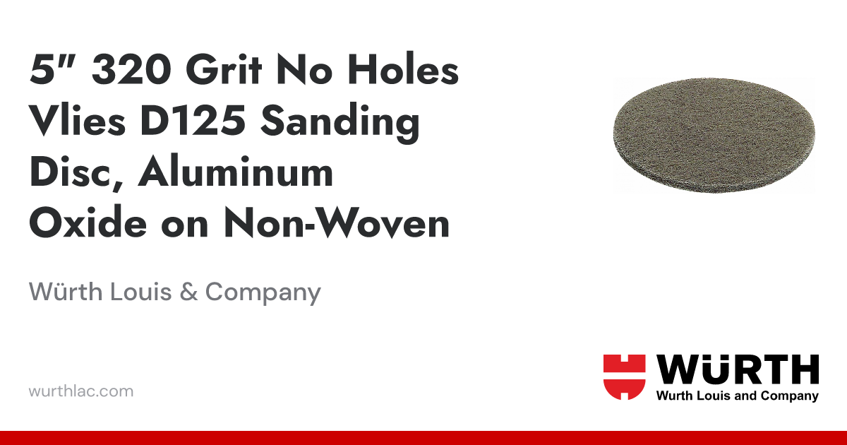 5" 320 Grit No Holes Vlies D125 Sanding Disc, Aluminum Oxide on Non ...