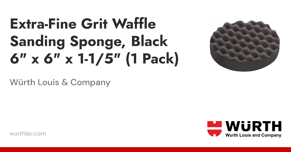 Extra-Fine Grit Waffle Sanding Sponge, Black 6" x 6" x 1-1/5" (1 Pack ...