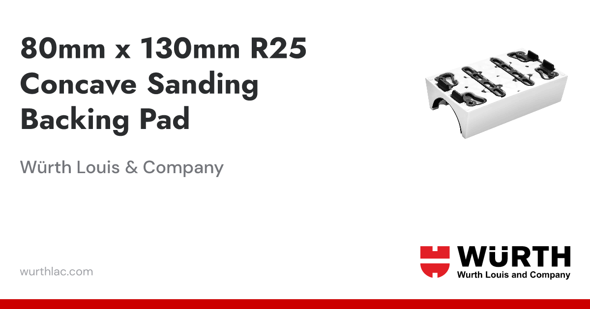 80mm x 130mm R25 Concave Sanding Backing Pad | Würth Louis & Company