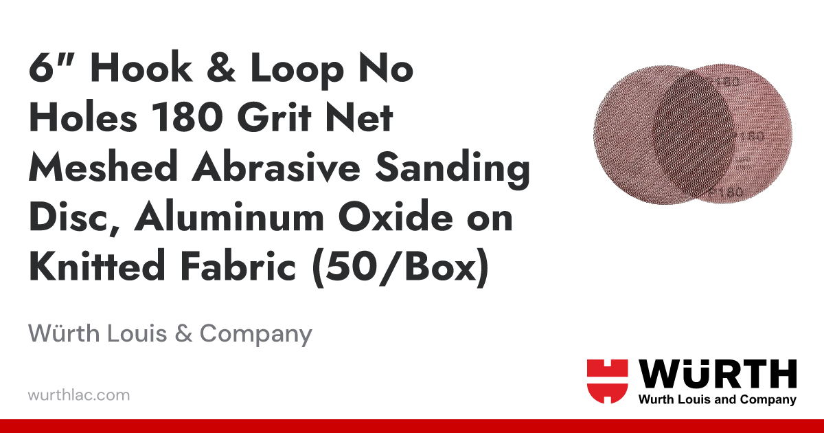 6" Hook & Loop No Holes 180 Grit Net Meshed Abrasive Sanding Disc ...