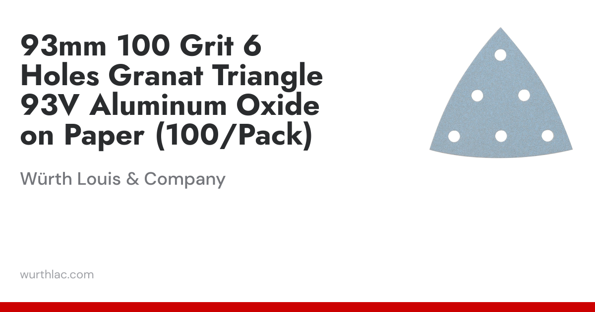 93mm 100 Grit 6 Holes Granat Triangle 93V Aluminum Oxide on Paper (100 ...