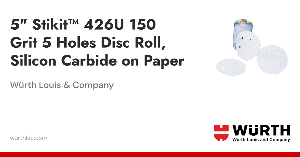 5" Stikit™ 426U 150 Grit 5 Holes Disc Roll, Silicon Carbide on Paper ...