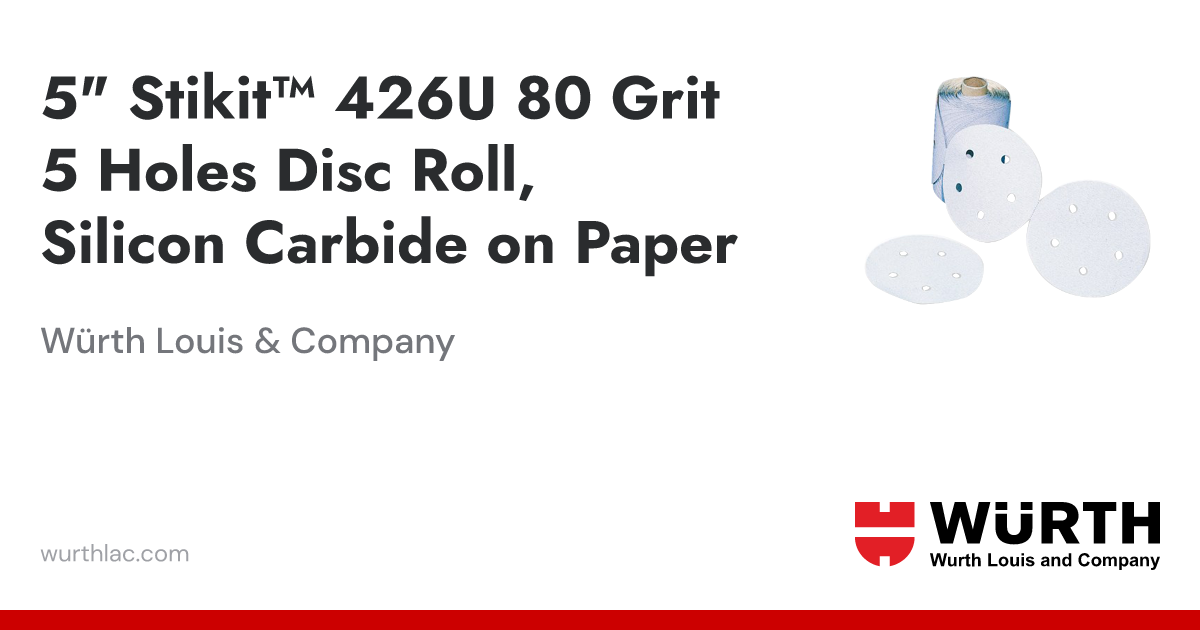 5" Stikit™ 426U 80 Grit 5 Holes Disc Roll, Silicon Carbide on Paper ...
