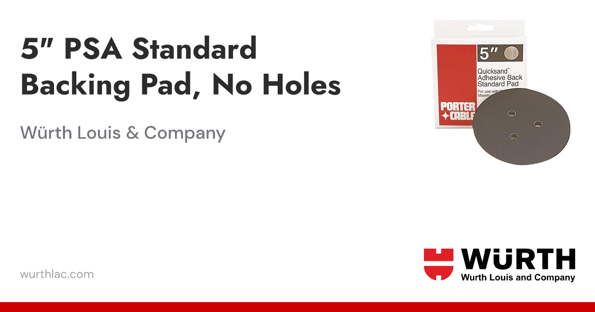 5" PSA Standard Backing Pad, No Holes | Würth Louis & Company