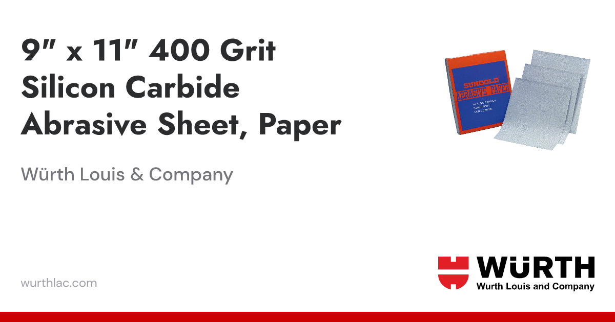 9" x 11" 400 Grit Silicon Carbide Abrasive Sheet, Paper | Würth Louis ...