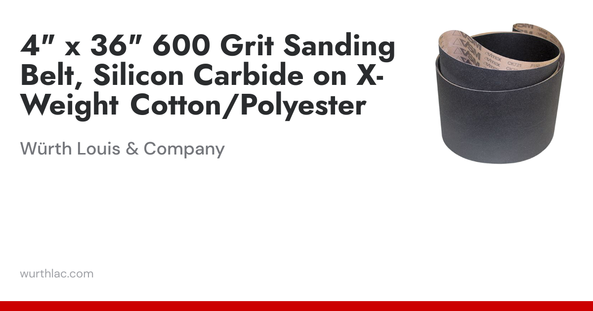 4" x 36" 600 Grit Sanding Belt, Silicon Carbide on X-Weight Cotton ...