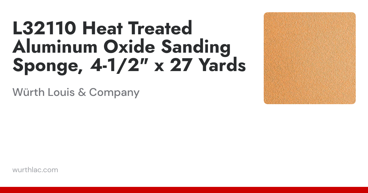 L32110 Heat Treated Aluminum Oxide Sanding Sponge, 4-1/2" x 27 Yards ...