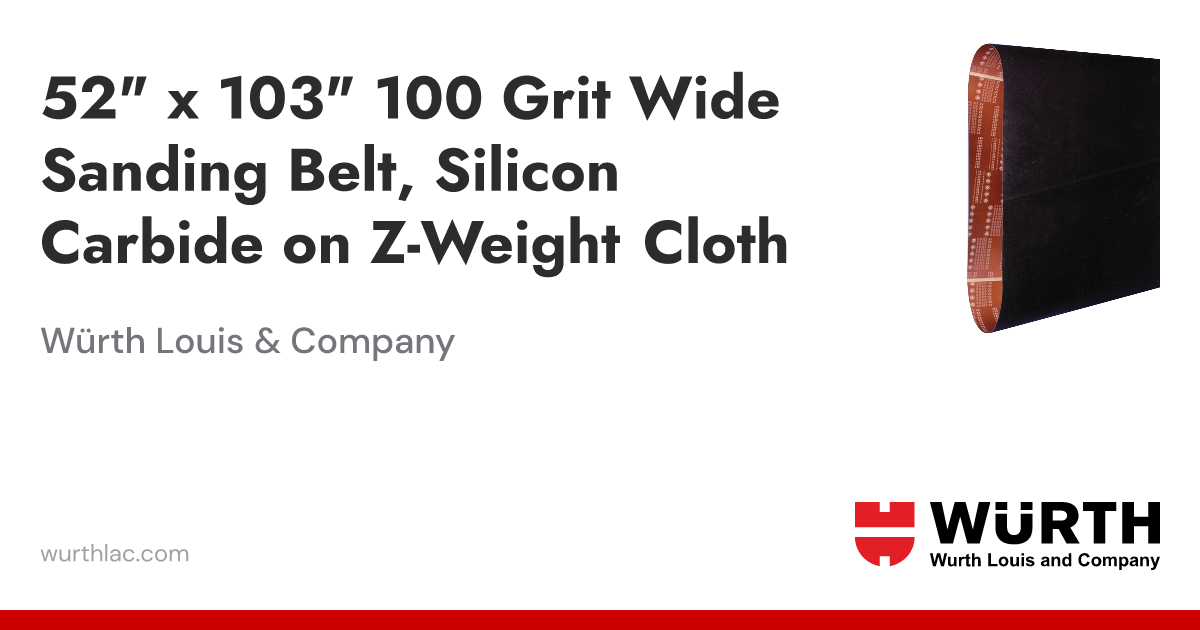 52" x 103" 100 Grit Wide Sanding Belt, Silicon Carbide on Z-Weight ...
