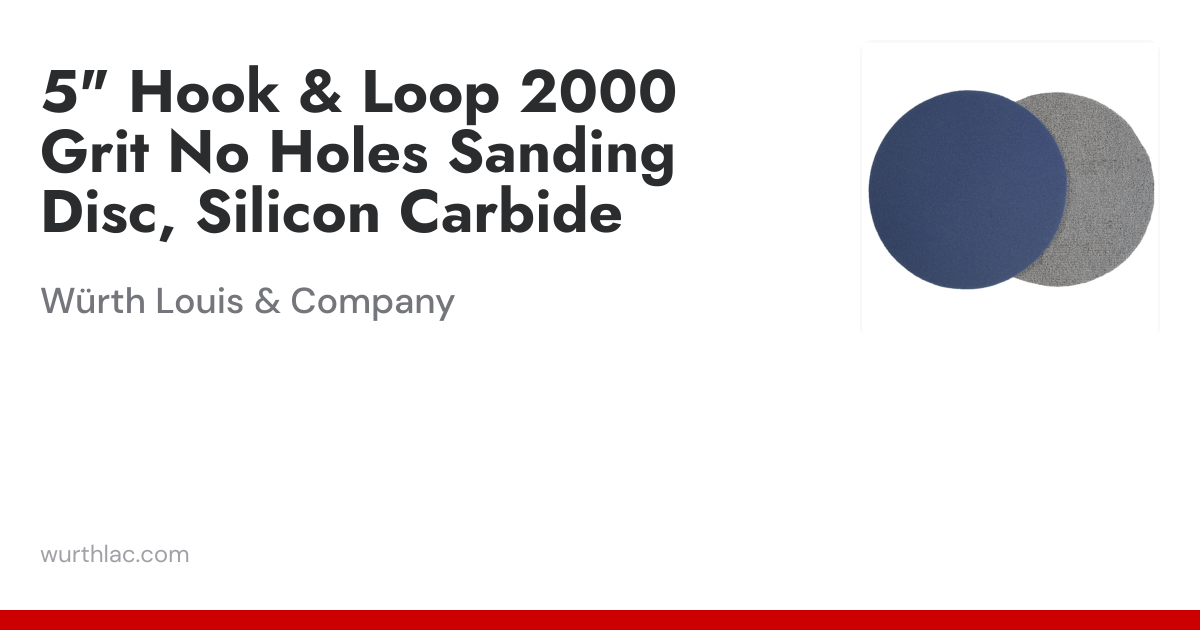 5" Hook & Loop 2000 Grit No Holes Sanding Disc, Silicon Carbide | Würth ...