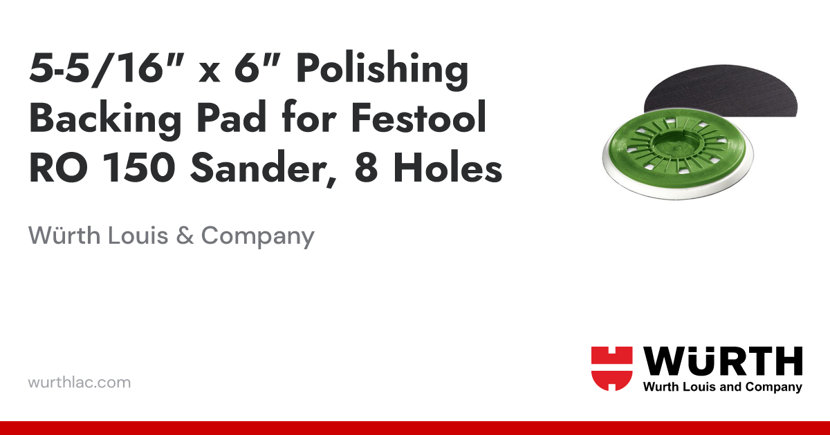 5-5/16" x 6" Polishing Backing Pad for Festool RO 150 Sander, 8 Holes ...