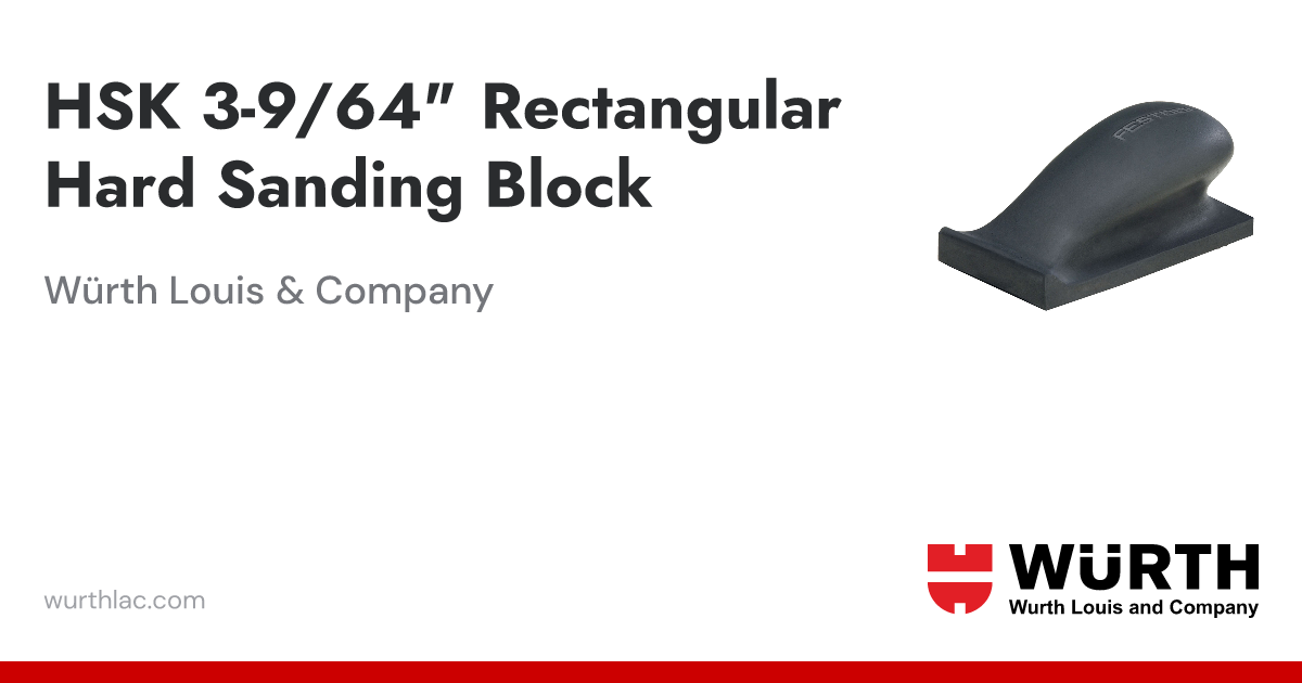 HSK 3-9/64" Rectangular Hard Sanding Block | Würth Louis & Company