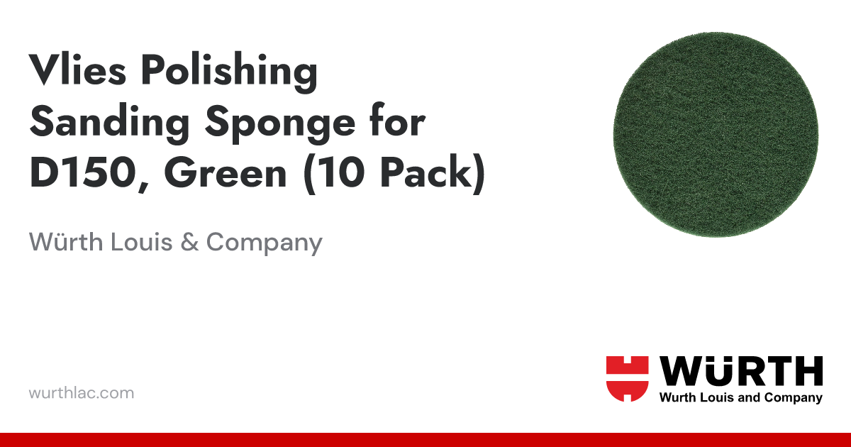 Vlies Polishing Sanding Sponge for D150, Green (10 Pack) | Würth Louis ...