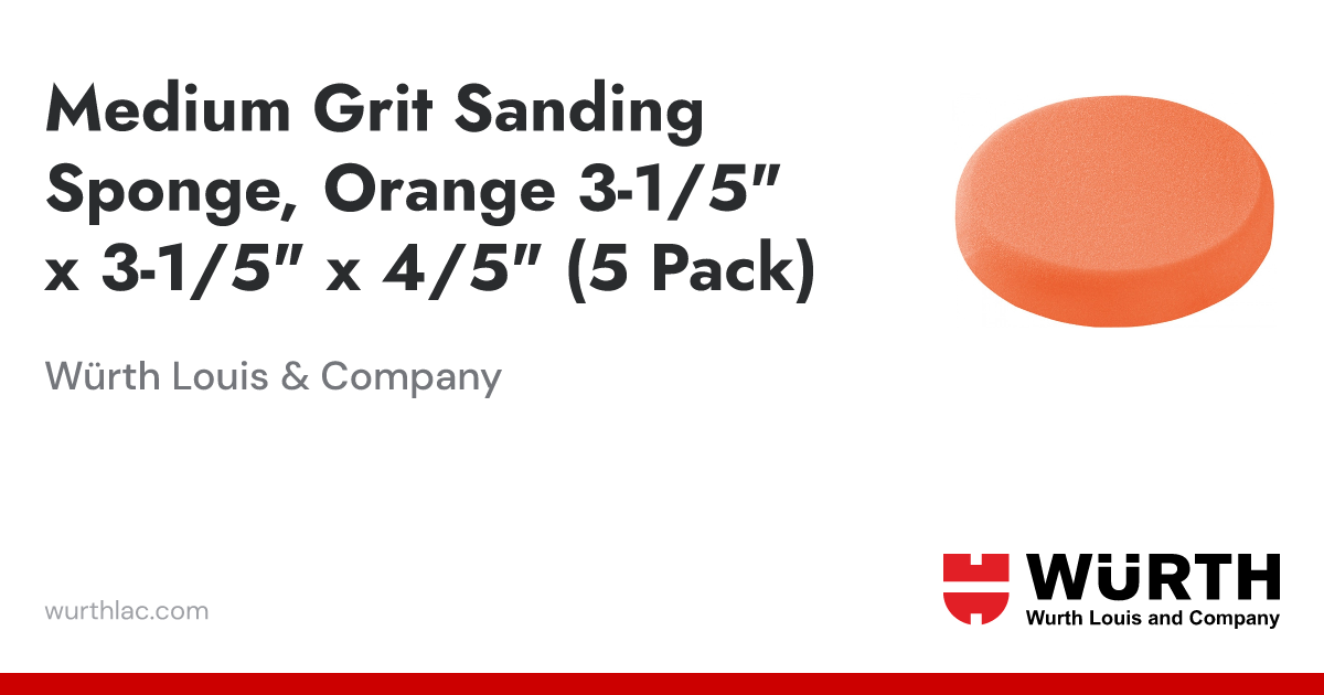 Medium Grit Sanding Sponge, Orange 3-1/5" x 3-1/5" x 4/5" (5 Pack ...