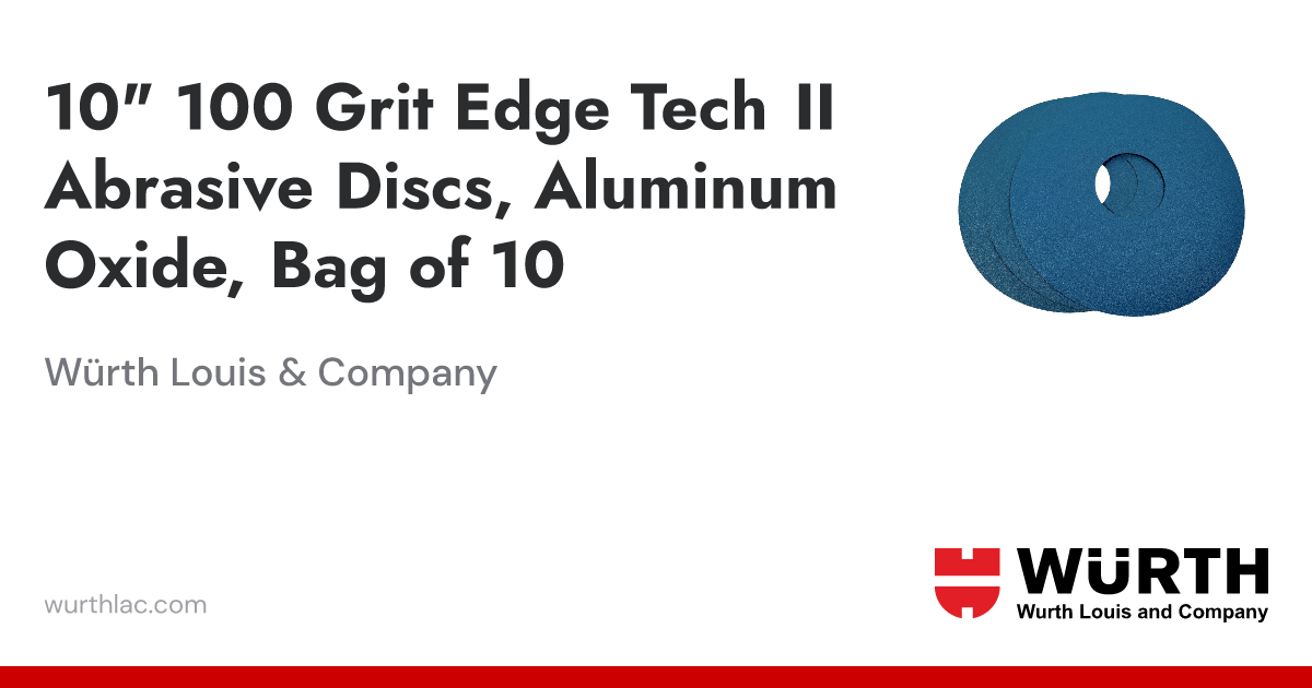 10" 100 Grit Edge Tech II Abrasive Discs, Aluminum Oxide, Bag of 10 ...