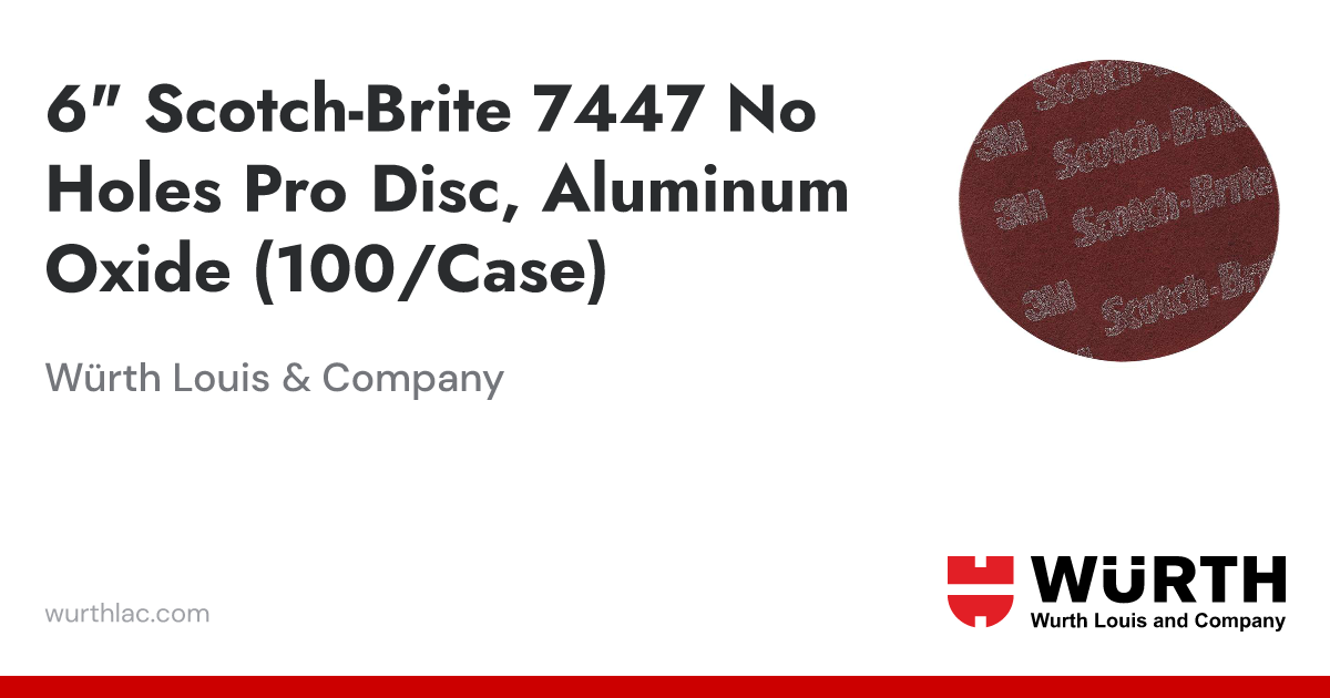 6" Scotch-Brite 7447 No Holes Pro Disc, Aluminum Oxide (100/Case ...