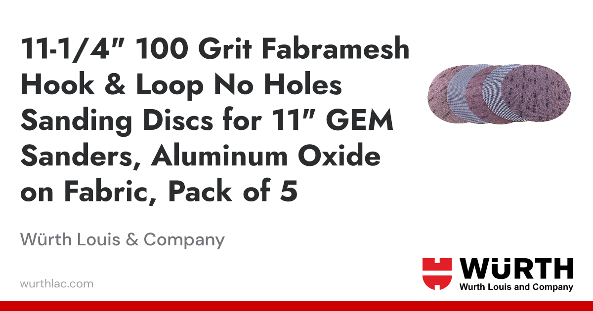 11-1/4" 100 Grit Fabramesh Hook & Loop No Holes Sanding Discs for 11 ...