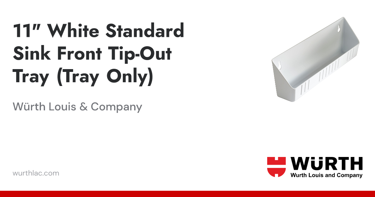 11" White Standard Sink Front Tip-Out Tray (Tray Only) | Würth Louis ...