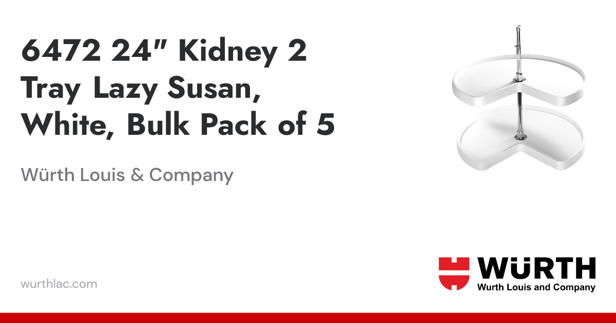 6472 24" Kidney 2 Tray Lazy Susan, White, Bulk Pack of 5 | Würth Louis ...