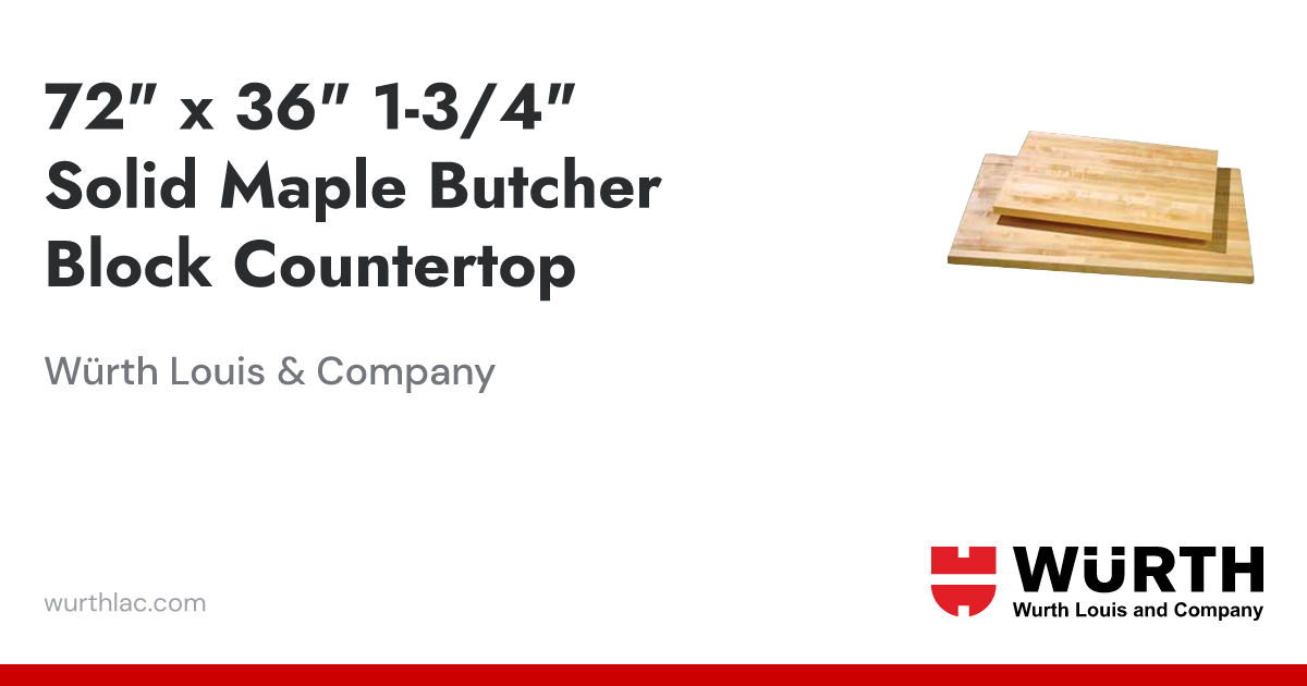 72" x 36" 1-3/4" Solid Maple Butcher Block Countertop | Würth Louis ...