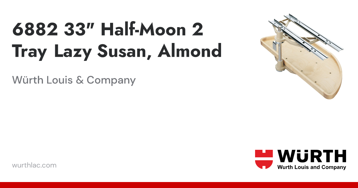 6882 33" Half-Moon 2 Tray Lazy Susan, Almond | Würth Louis & Company