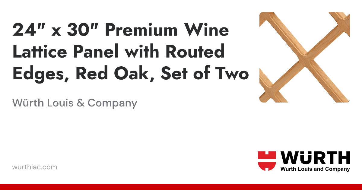 24" x 30" Premium Wine Lattice Panel with Routed Edges, Red Oak, Set of ...