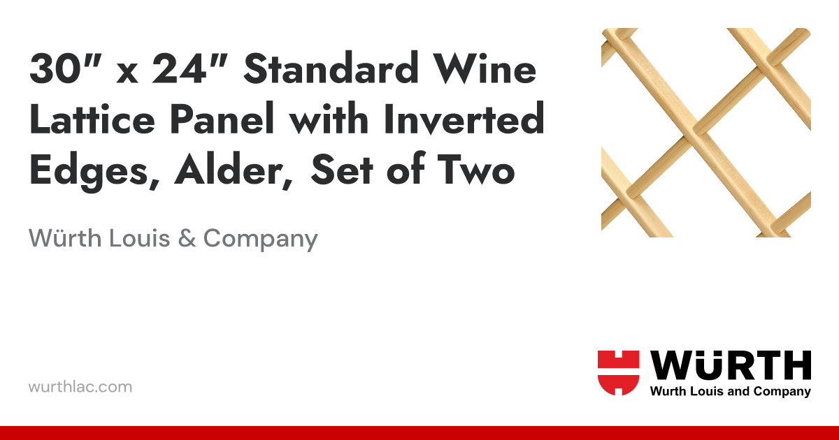 30" x 24" Standard Wine Lattice Panel with Inverted Edges, Alder, Set ...