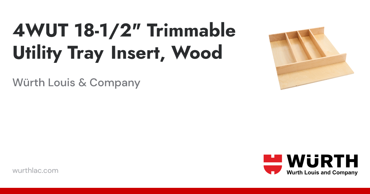 4WUT 18-1/2" Trimmable Utility Tray Insert, Wood | Würth Louis & Company