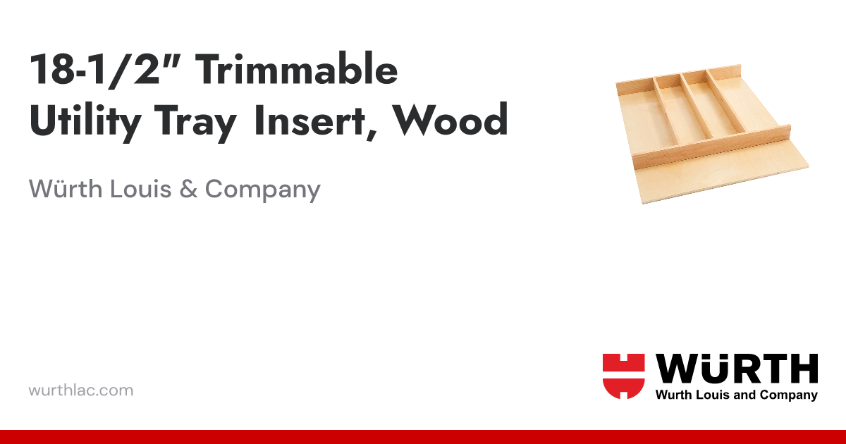18-1/2" Trimmable Utility Tray Insert, Wood | Würth Louis & Company